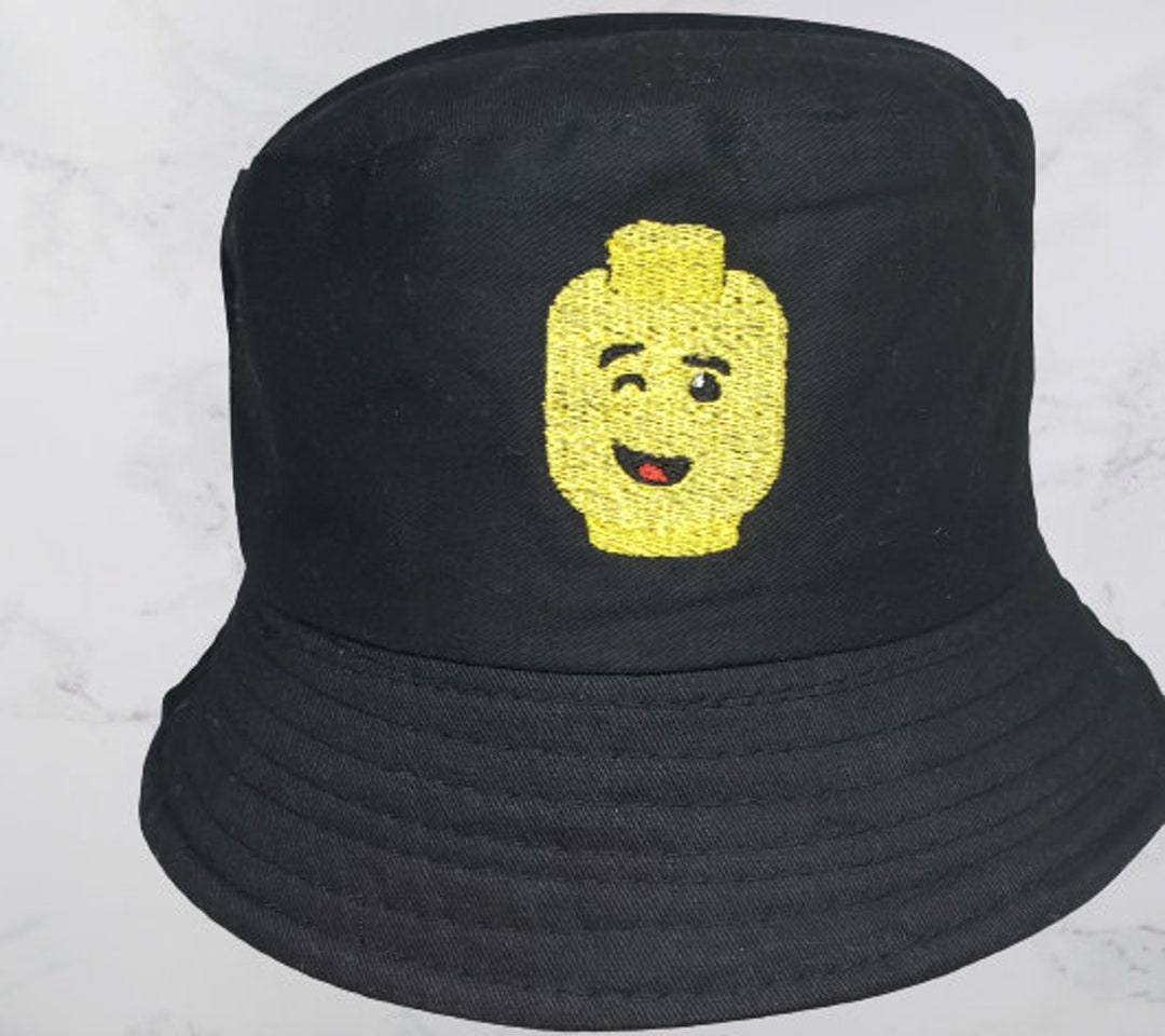 Bucket Hat Black Youth Lego Mand Head Trendy Child Summer Pool Shade - Etsy