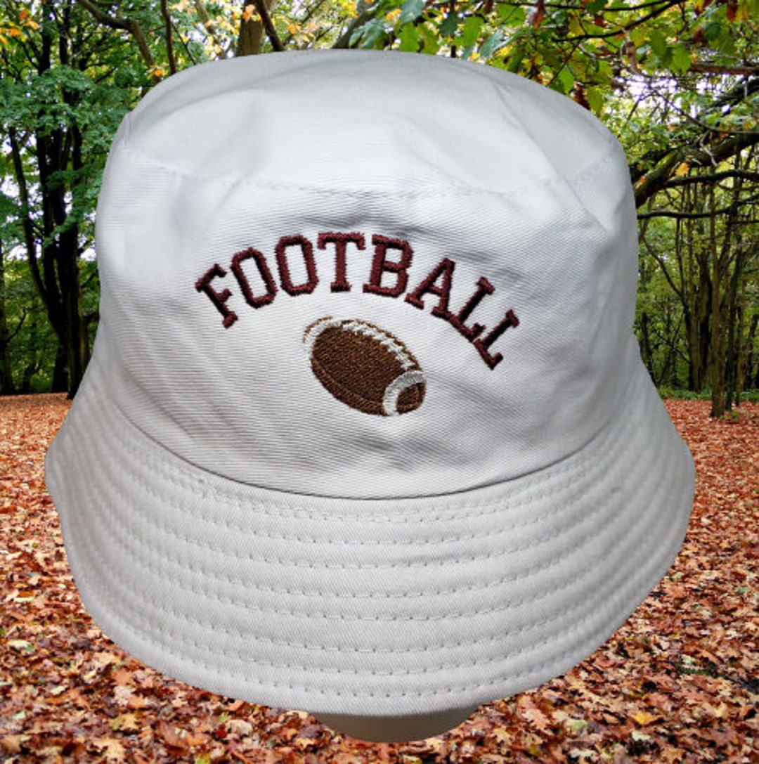 Football Bucket Hat White Fun Trendy Cool Summer Sun - Etsy