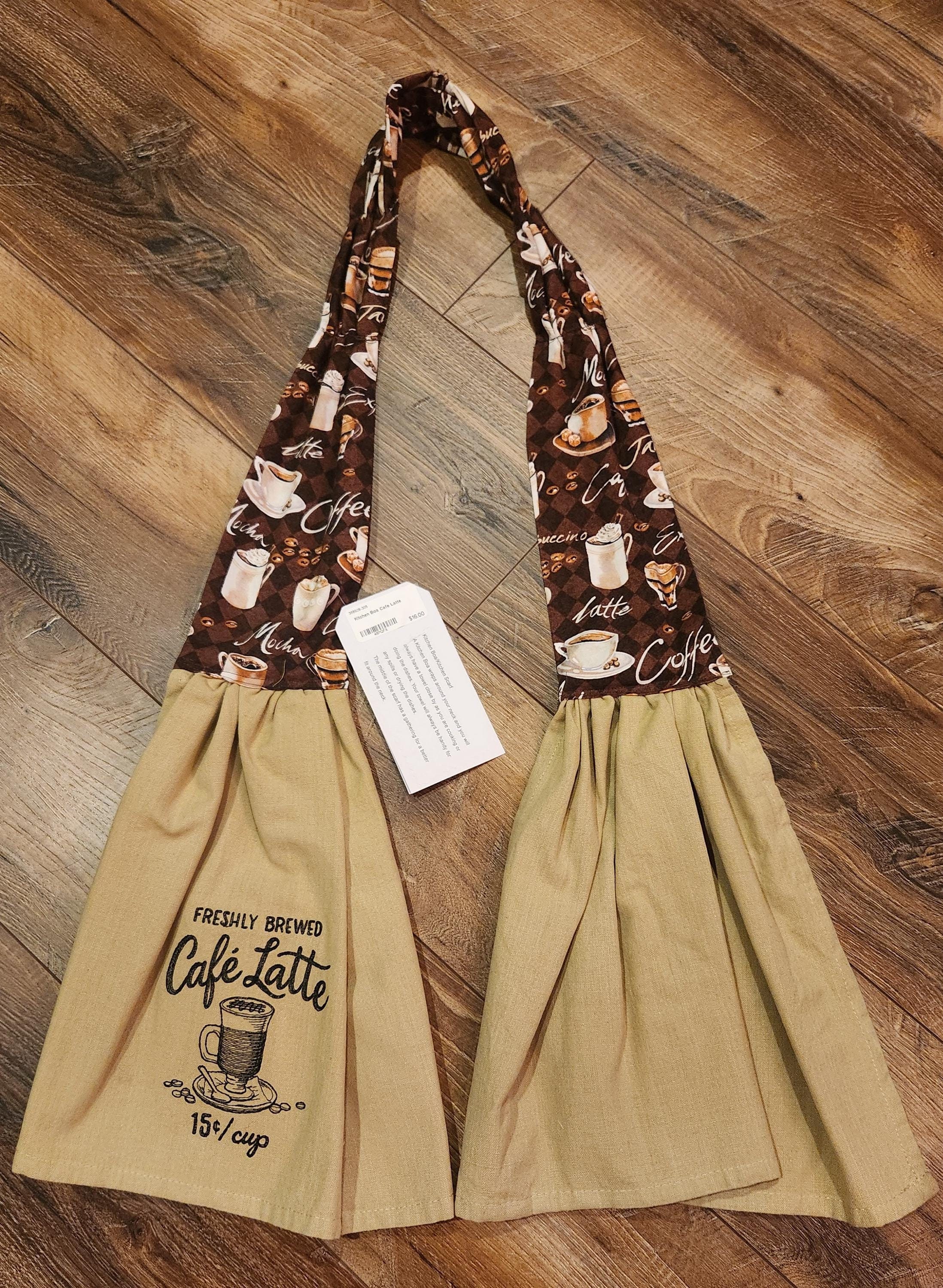 Kitchen Boa/kitchen Scarf Cafe Latte 10 Cents A Cup - Etsy