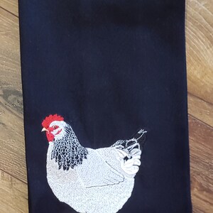 Hen Fluffy Chicken Kitchen Towel Cute Tea Towel Farmhouse Embroidered ...
