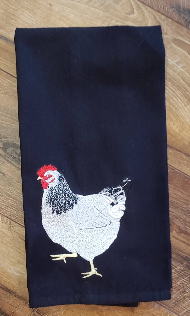 Hen Fluffy Chicken Kitchen Towel Cute Tea Towel Farmhouse Embroidered ...