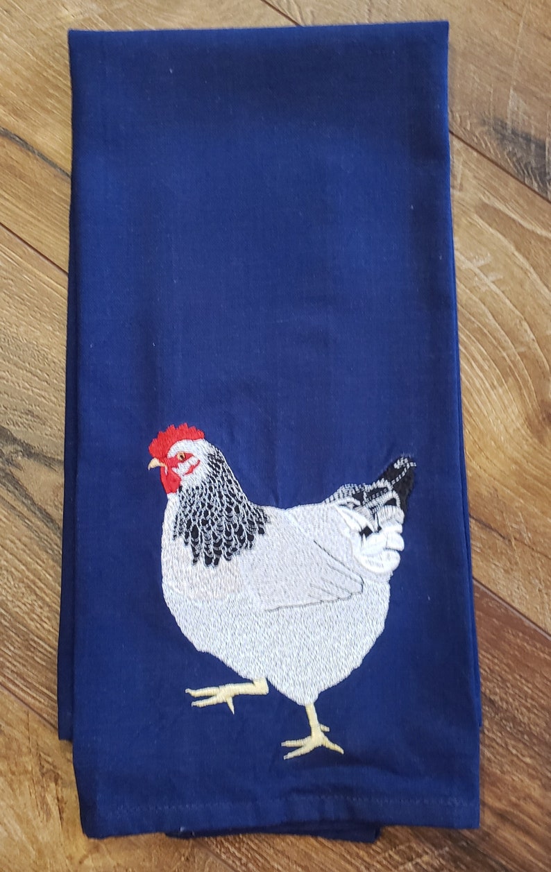 Hen Fluffy Chicken Kitchen Towel Cute Tea Towel Farmhouse Embroidered ...
