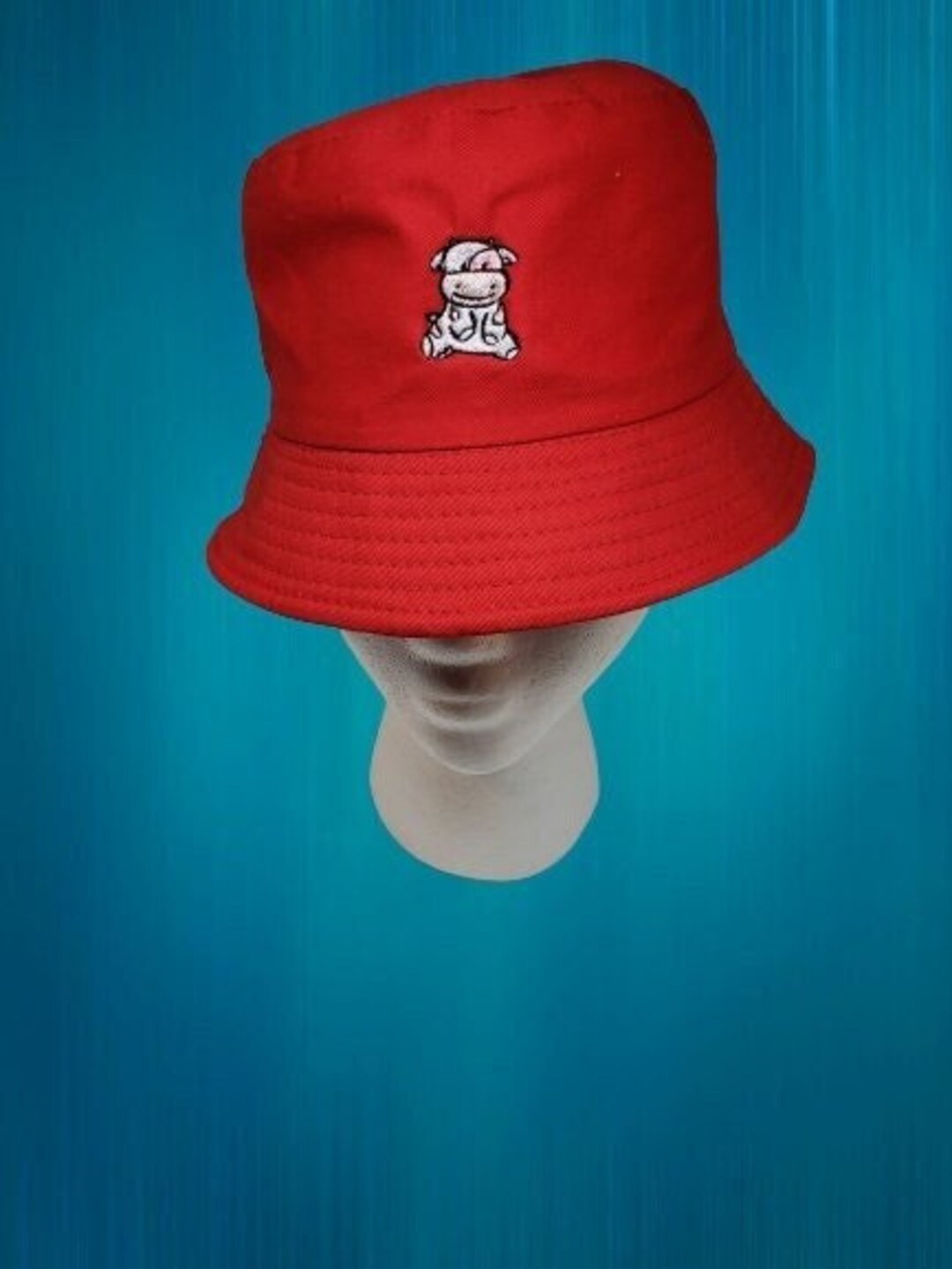 Bucket Hat, Red, Strawberry Cow, Trendy, Fun, Unisex, Adult, Teen - Etsy