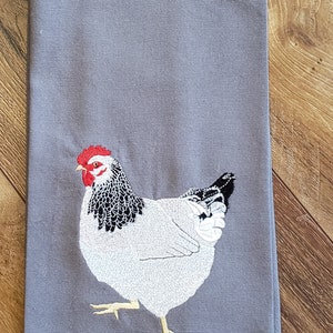 Hen Fluffy Chicken Kitchen Towel Cute Tea Towel Farmhouse Embroidered ...