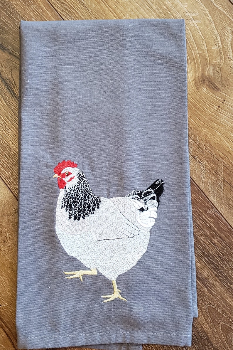Hen Fluffy Chicken Kitchen Towel Cute Tea Towel Farmhouse Embroidered ...