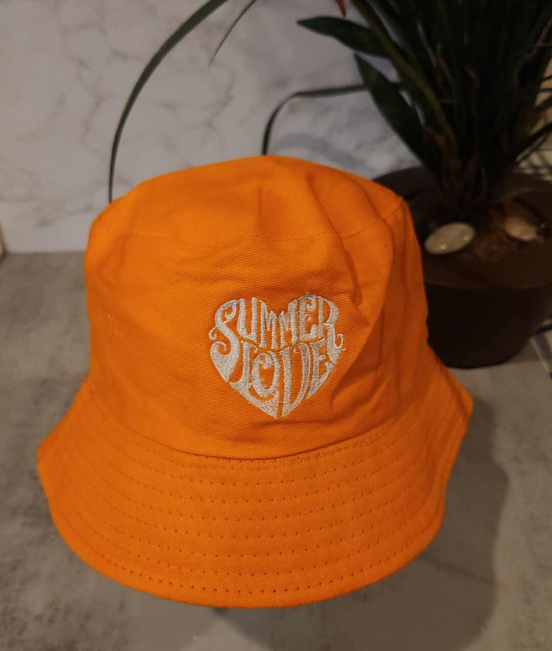 Bucket Hat Embroidered Summer Love Bucket Hat Trendy, Fun Unisex Cotton ...