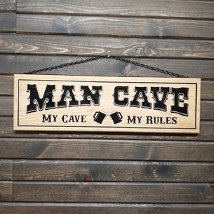 Man Cave Wood Sign - Etsy