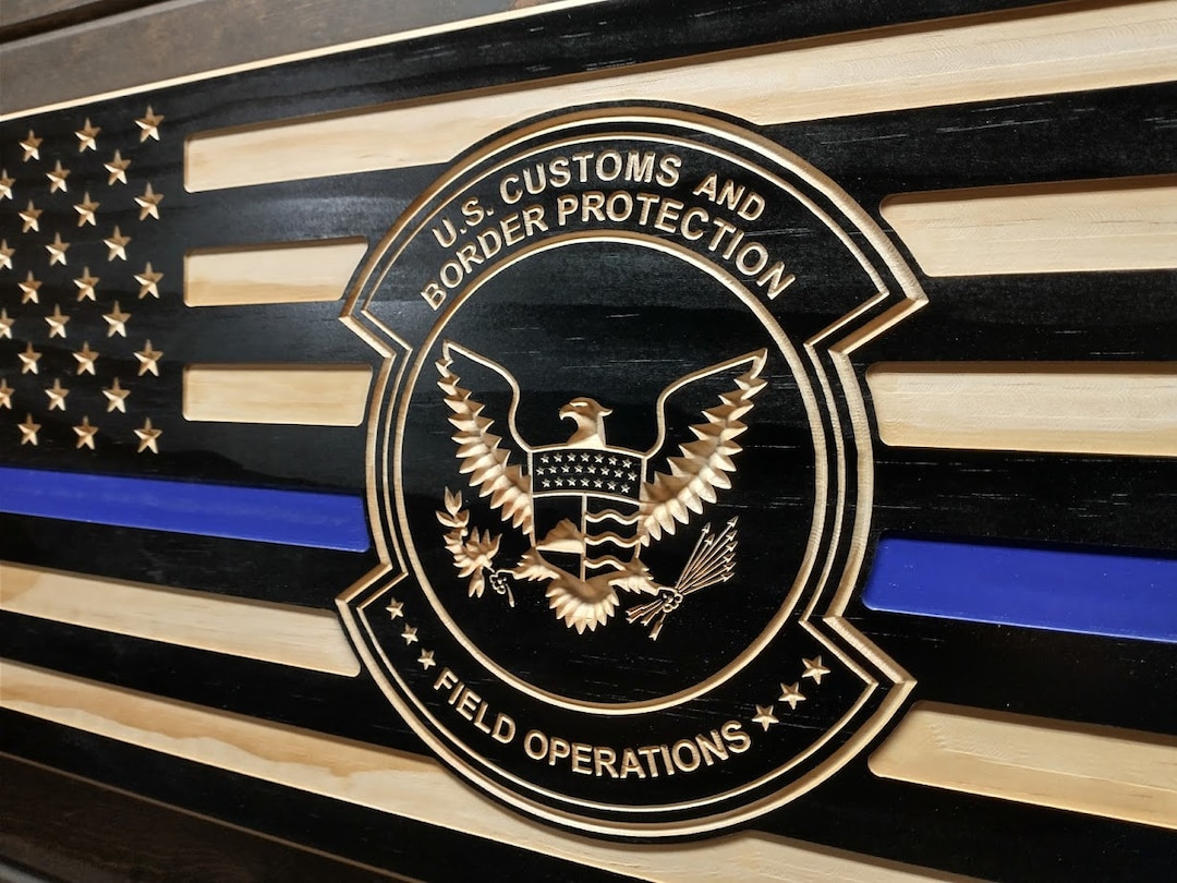 U.S. Customs and Border Protection Wood American Flag - Etsy