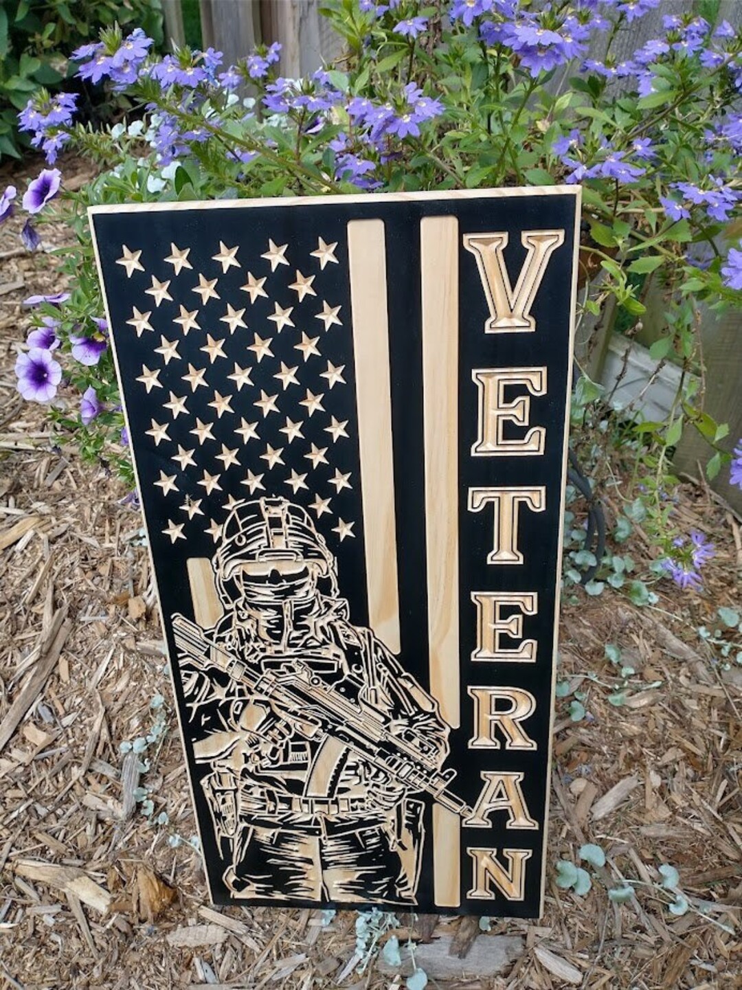 Veteran Wood American Flag - Etsy