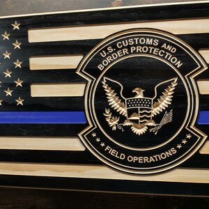 U.S. Customs and Border Protection Wood American Flag - Etsy