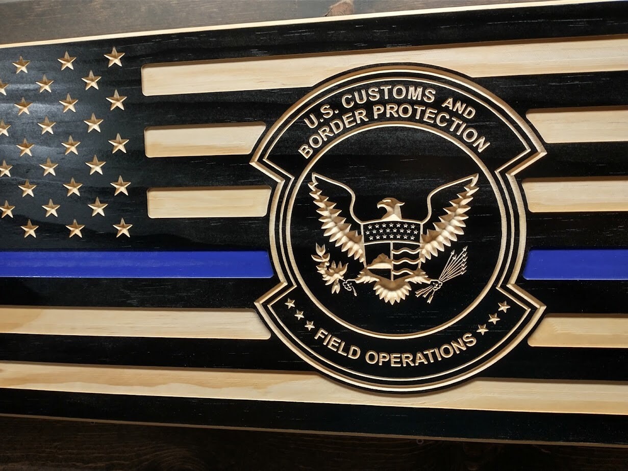 U.S. Customs and Border Protection Wood American Flag - Etsy