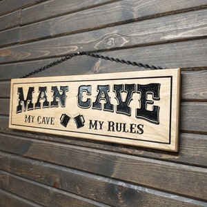 Man Cave Wood Sign - Etsy