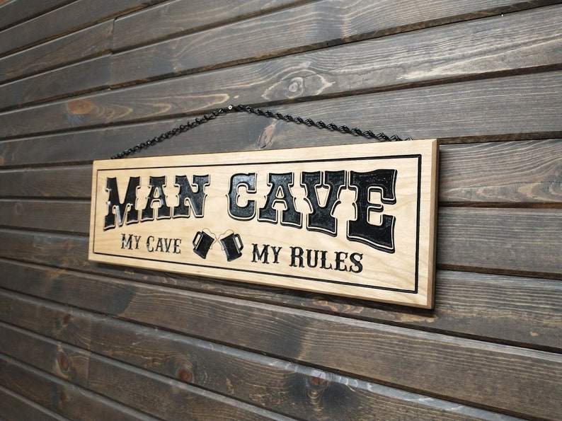 Man Cave Wood Sign - Etsy