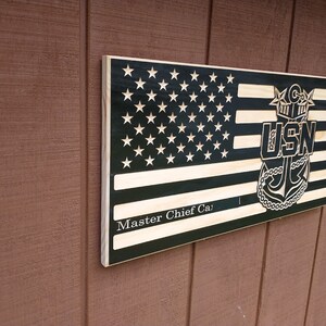 United States Navy Master Chief American Flag - Etsy