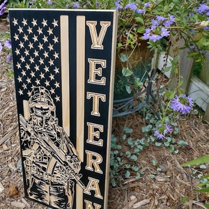 Veteran Wood American Flag - Etsy