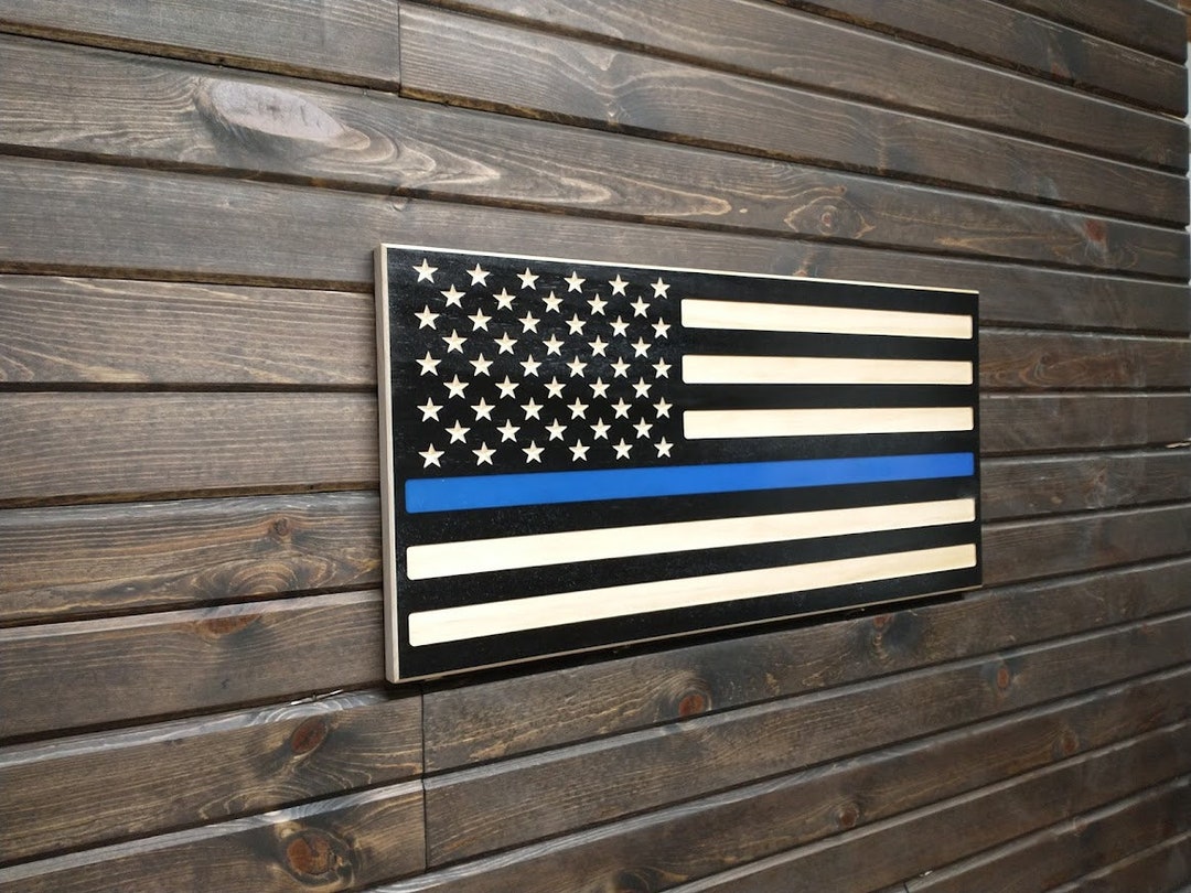 Thin Blue Line American Flag - Etsy