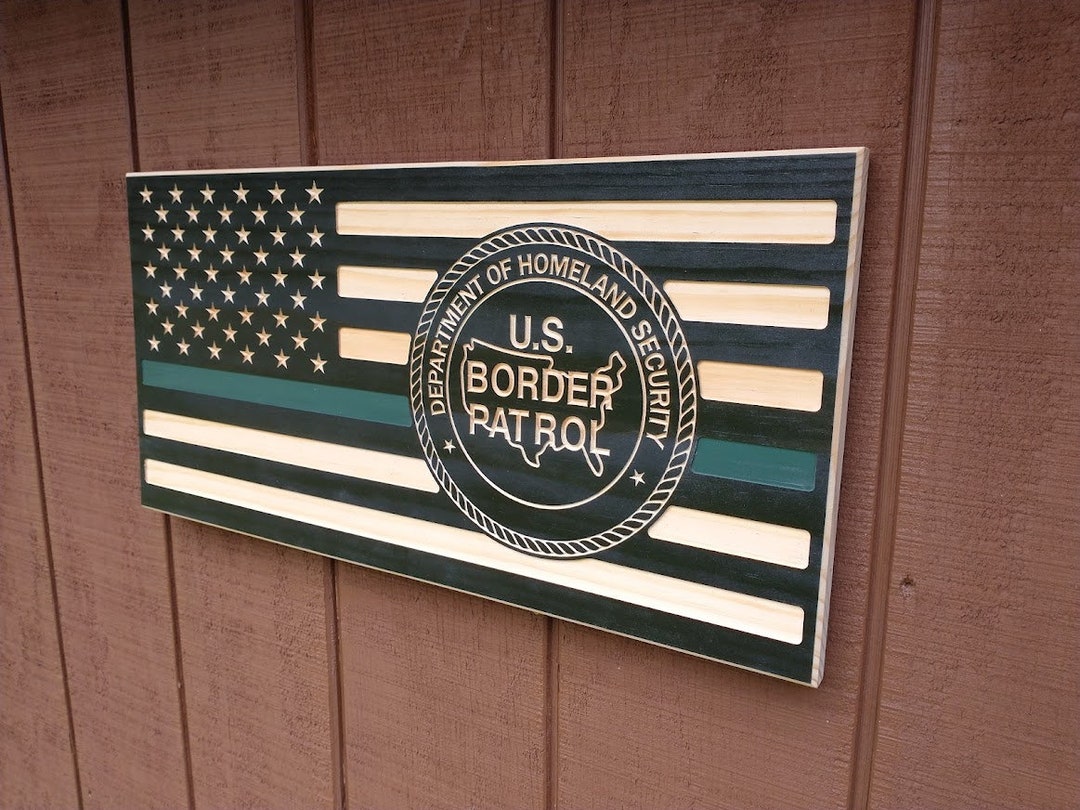 US Border Patrol Wood American Flag - Etsy