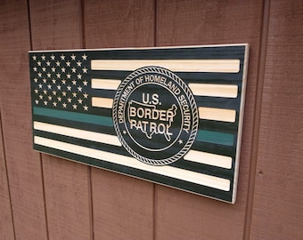 Border Patrol Wavy Flag, U.S. Customs and Border Protection Badge, Wavy ...
