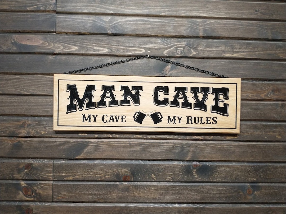 Man Cave Wood Sign - Etsy