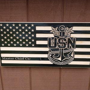 United States Navy Master Chief American Flag - Etsy