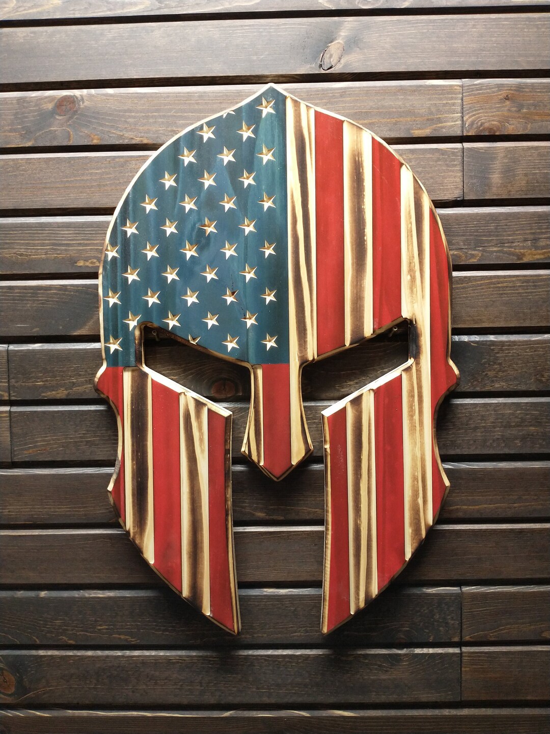 Spartan Helmet American Flag - Etsy