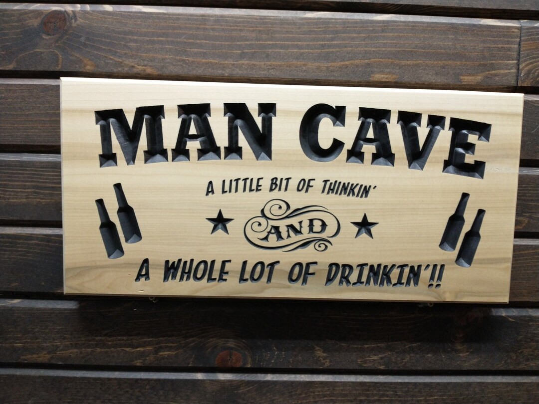 Man Cave Engraved Wood Sign - Etsy