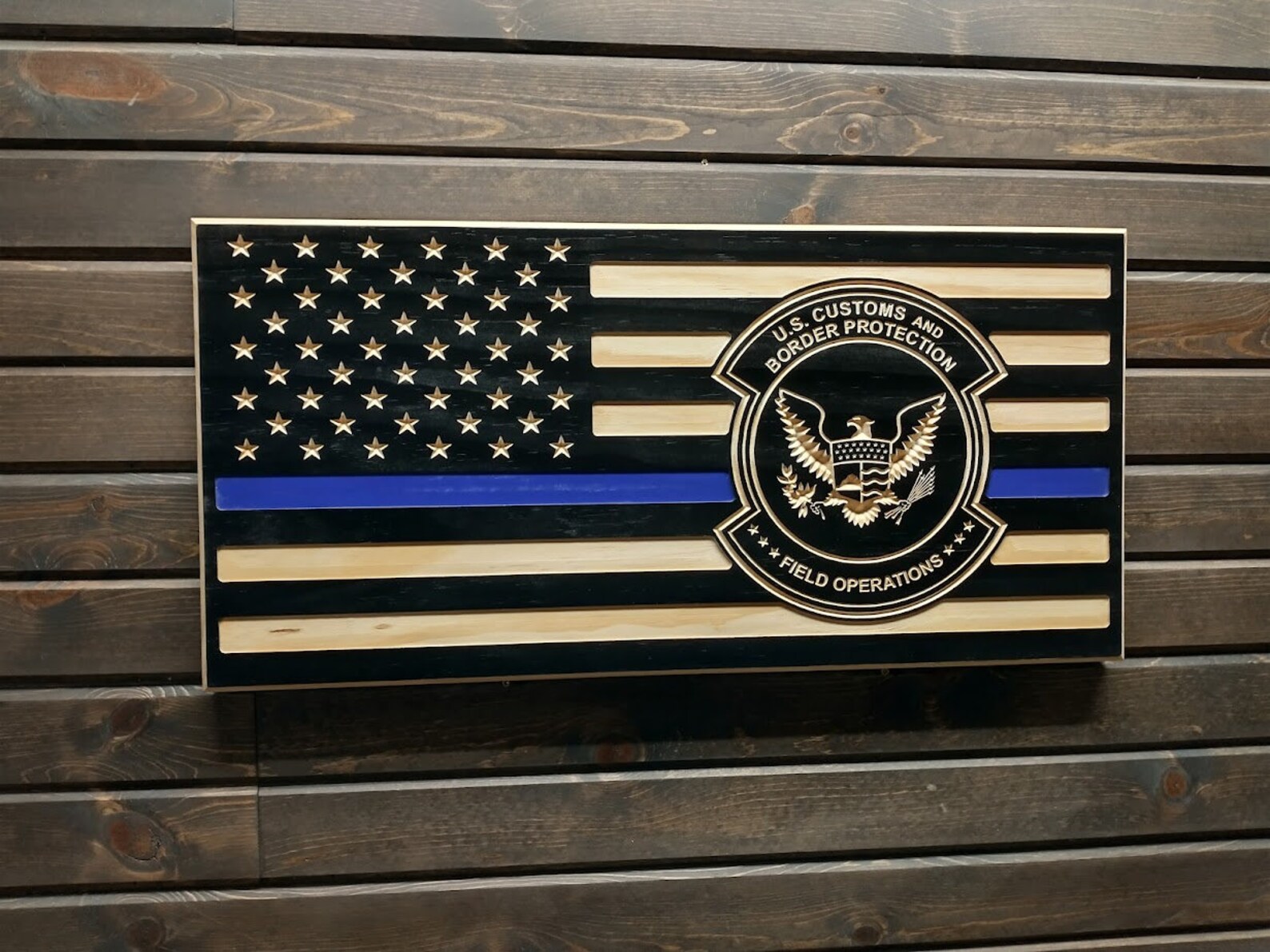 U.S. Customs and Border Protection Wood American Flag - Etsy