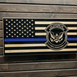 U.S. Customs and Border Protection Wood American Flag - Etsy