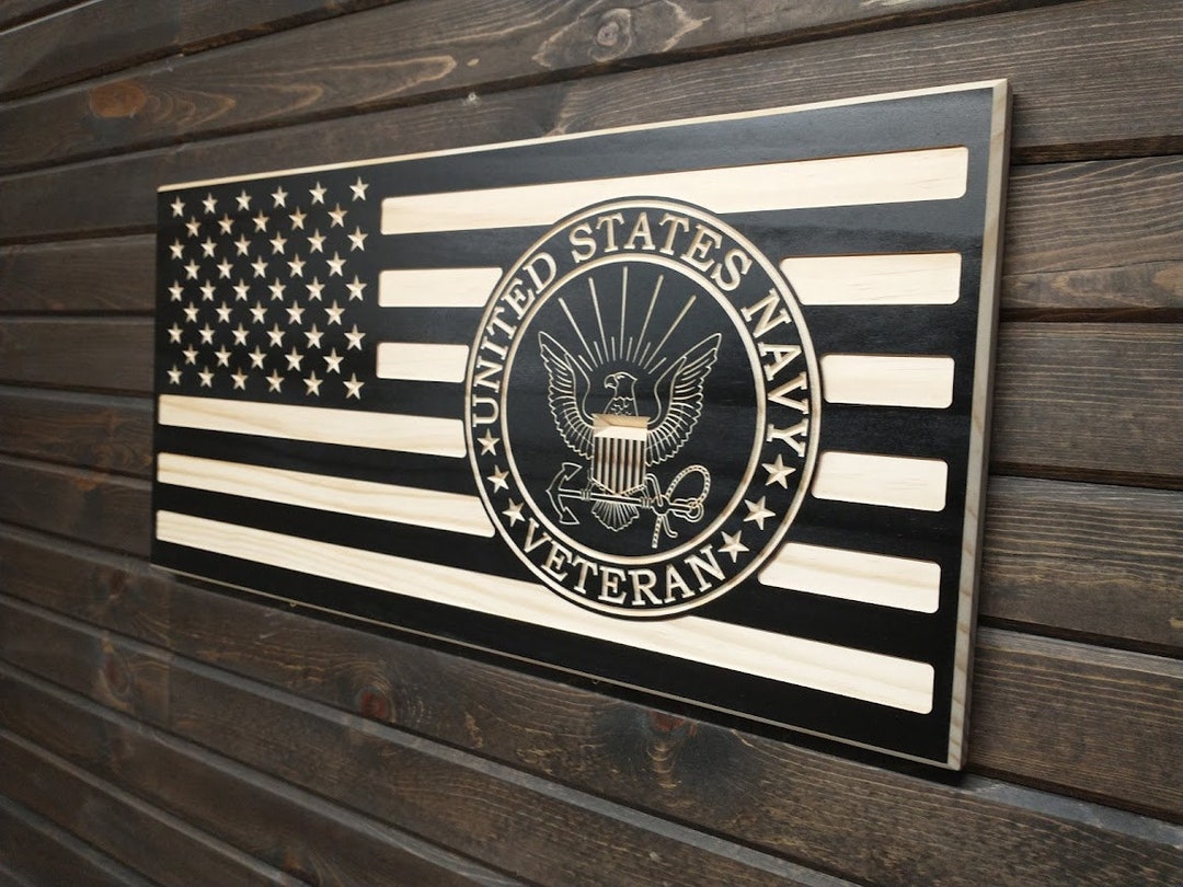 US Navy Veteran American Flag - Etsy