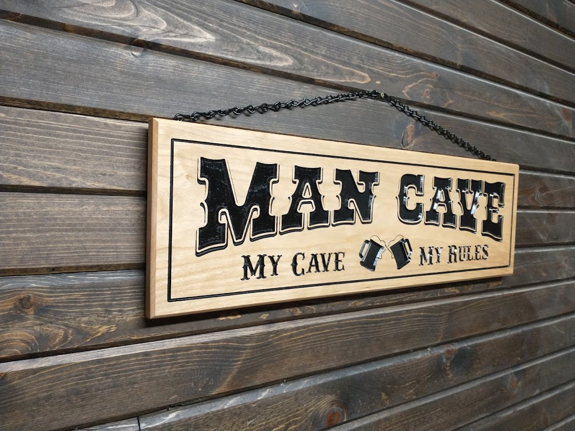 Man Cave Wood Sign - Etsy