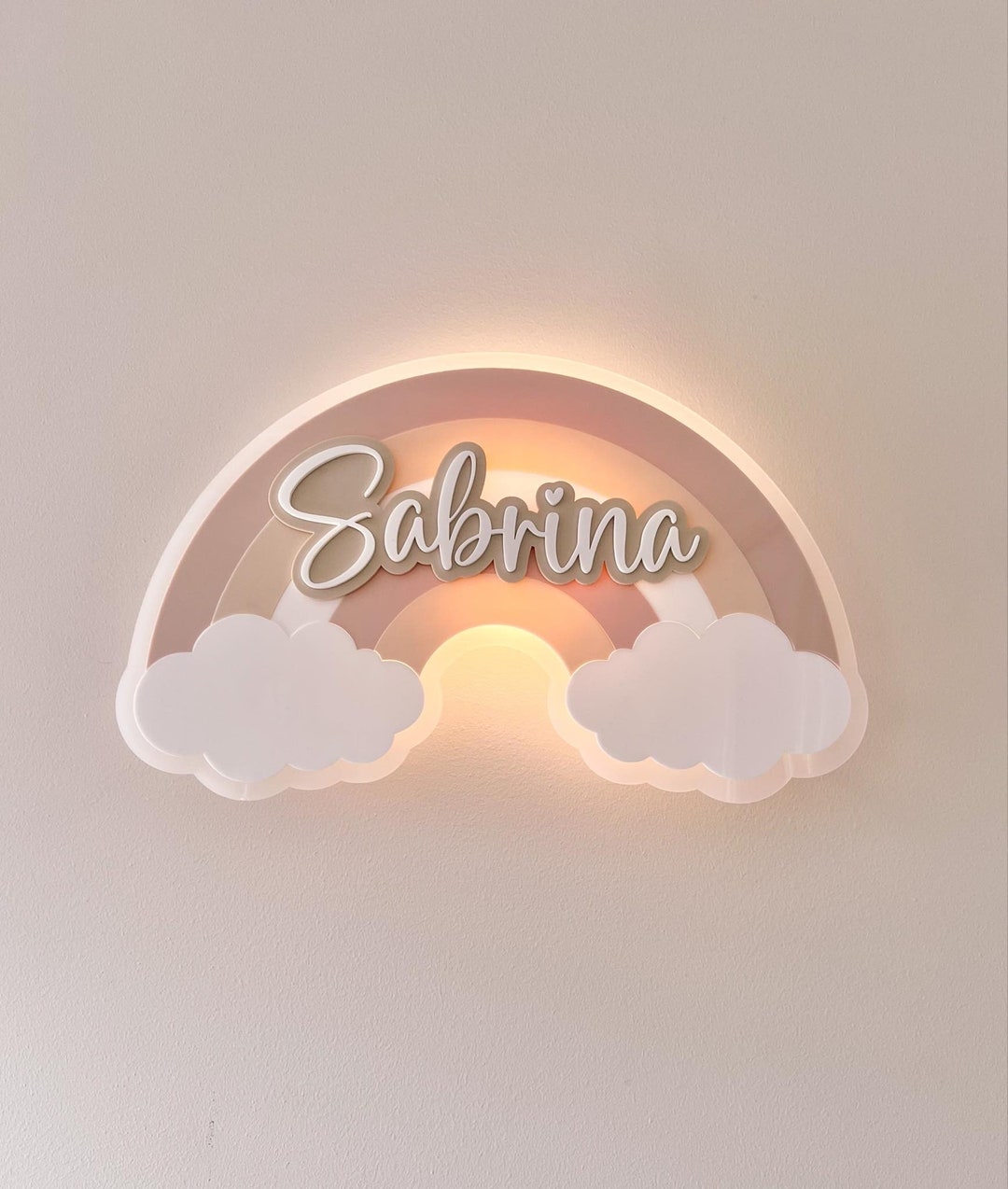 Custom Acrylic Rainbow Name With LED Rechargeable Night Light Name Sign ...
