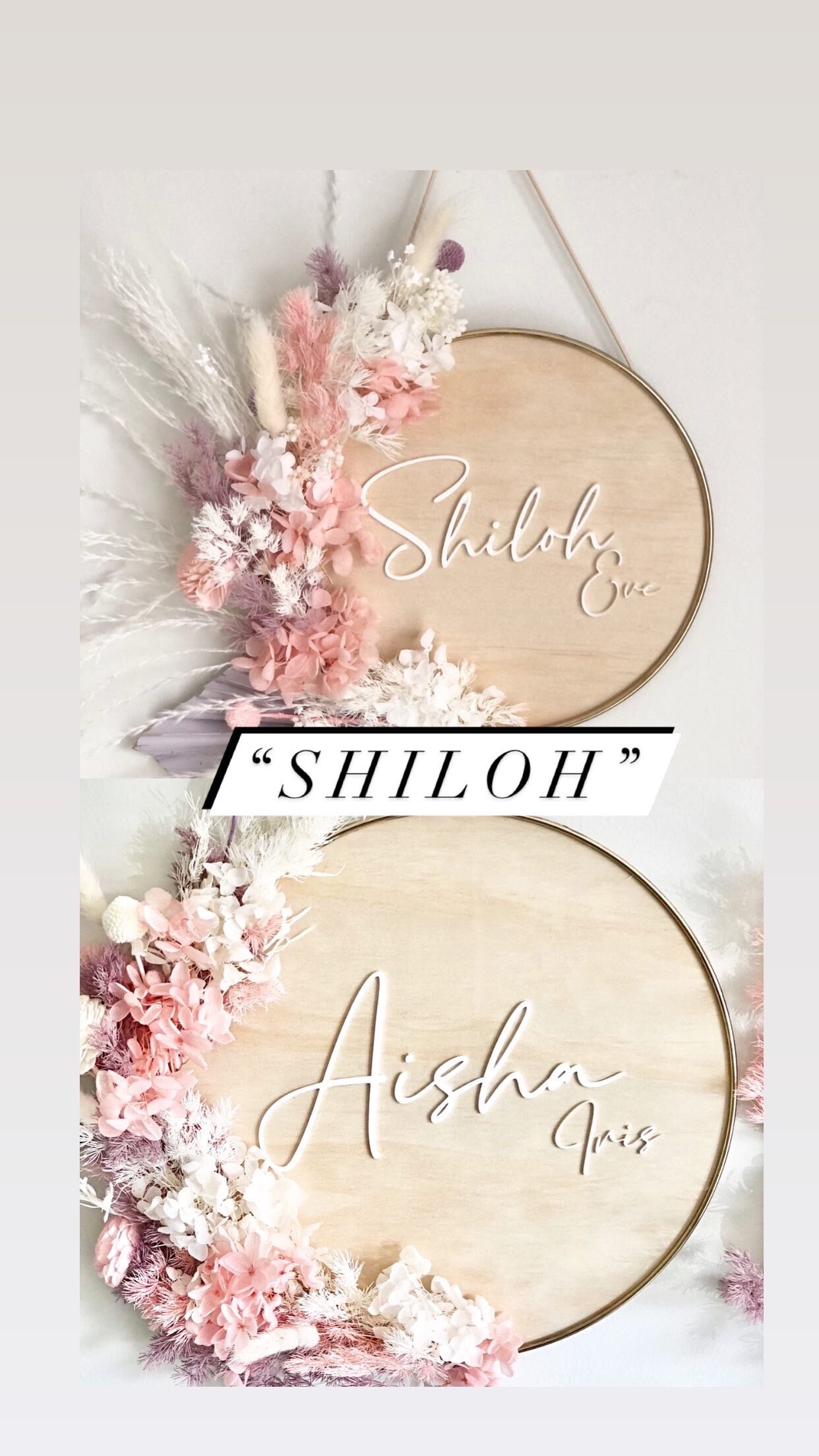 Personalised Dried Flower Signs | Etsy