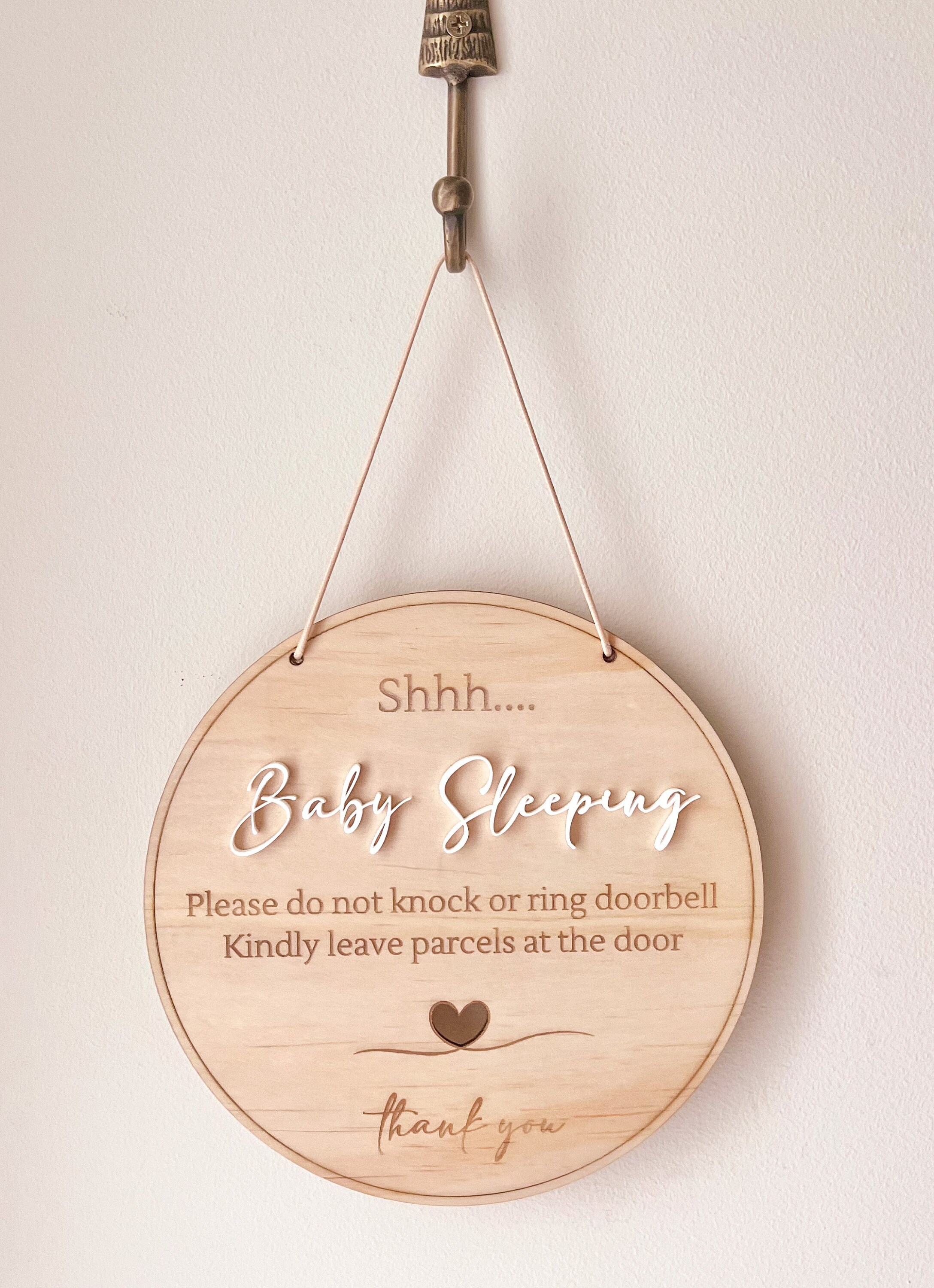 Shhh Baby Sleeping Wooden Plaque Wood Door Sign Door Plaque Baby Sleeping Baby Sign Baby Sign ...