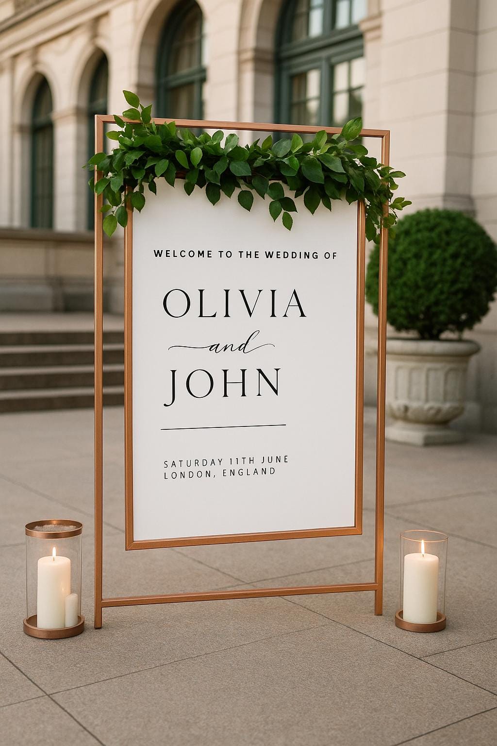 Modern Wedding Welcome Sign Template • Minimalist Editable Sign ...