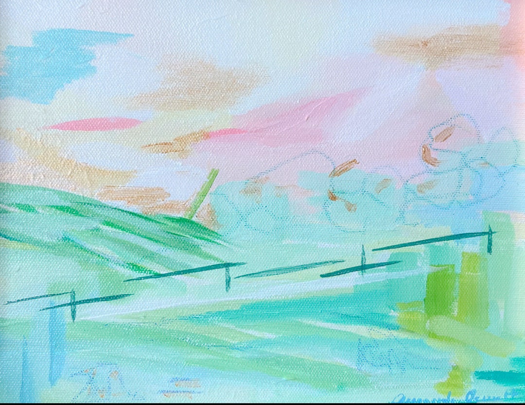 Colorful Abstract Art Print of 'fencing' by Amanda Oswalt, Water Oak ...