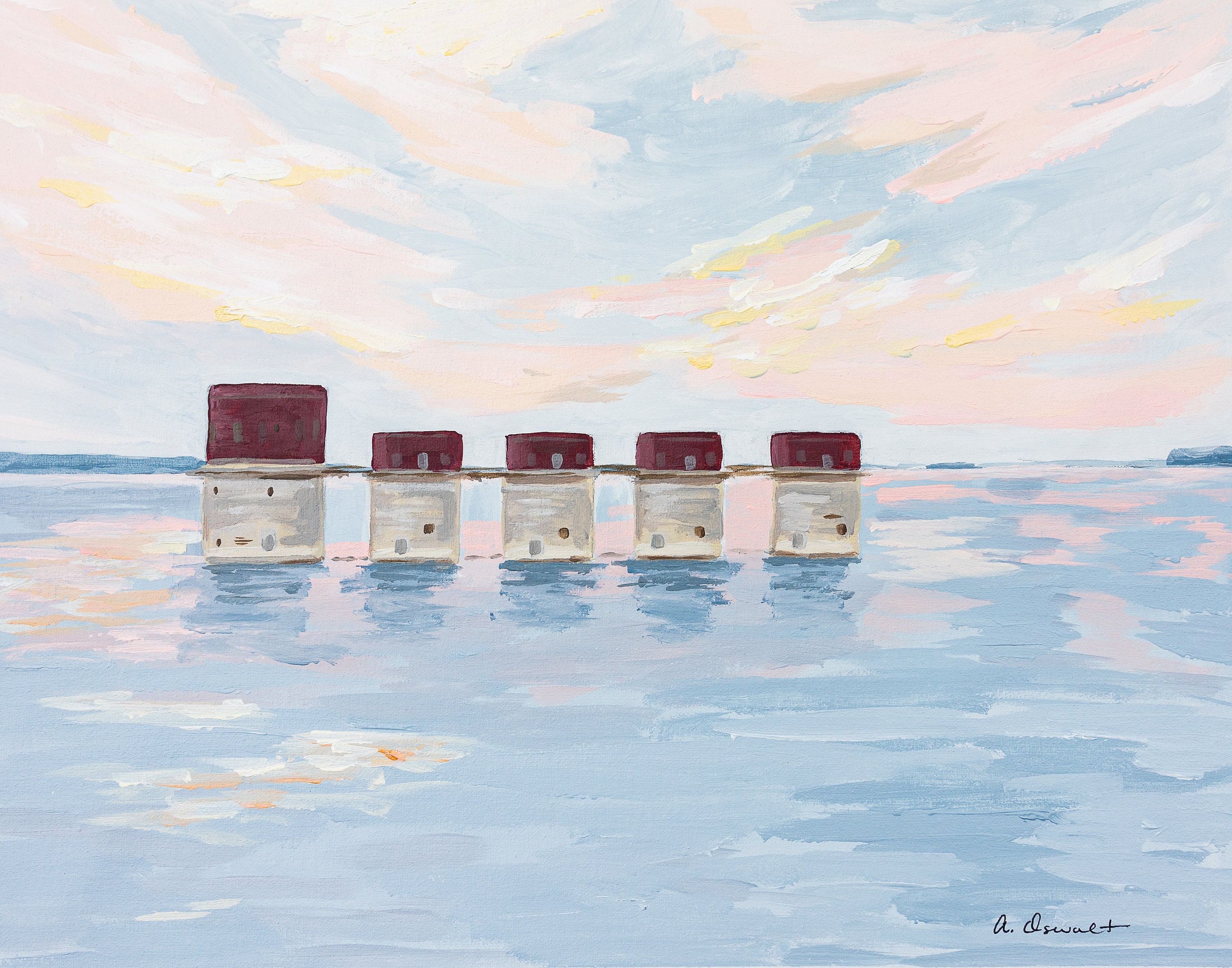 Lake Murray Dam Print of 'lake Murray Winter' by Amanda Oswalt, Water ...