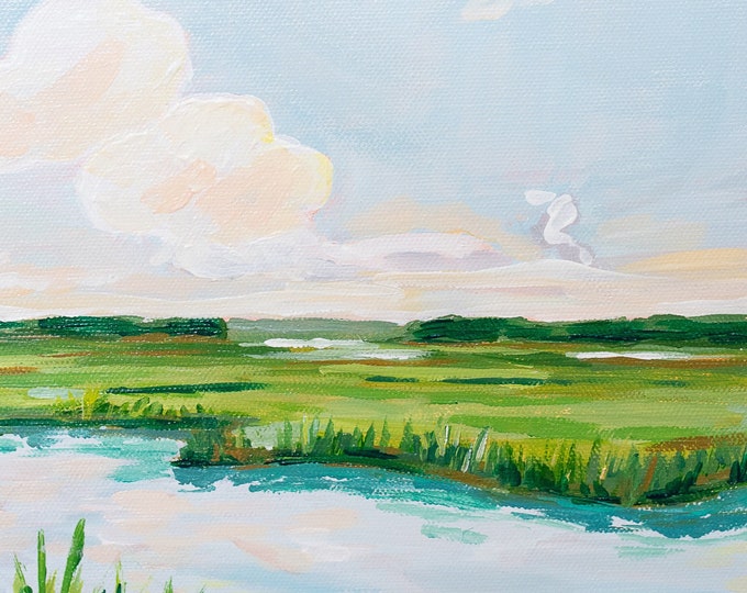 Abstract Marsh Print of 'golden Hour' by Amanda Oswalt, Water Oak ...