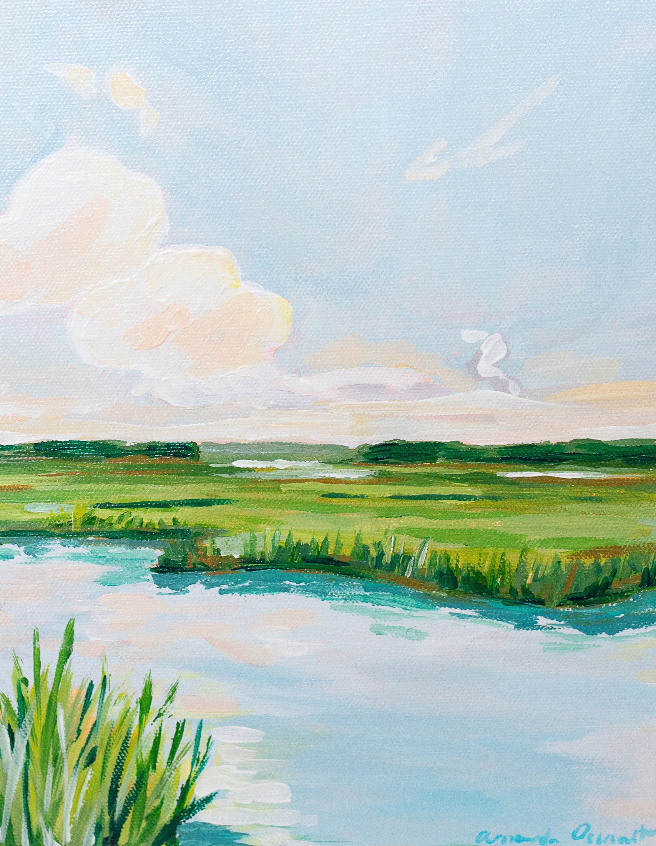 Abstract Marsh Print of 'golden Hour' by Amanda Oswalt, Water Oak ...