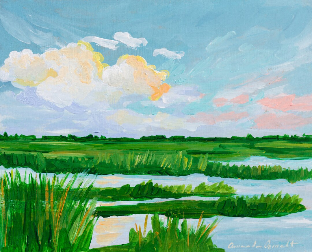 Colorful Marsh Giclée Print: South Carolina Landscape Art - Etsy