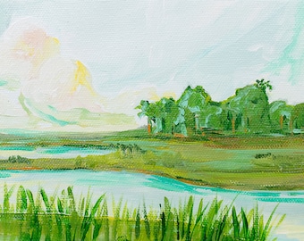 Abstract Marsh Print of 'golden Hour' by Amanda Oswalt, Water Oak ...