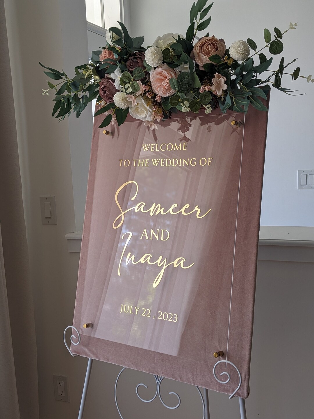 Wedding Sign, Modern Wedding Sign, Unique Wedding Sign, Velvet Sign ...
