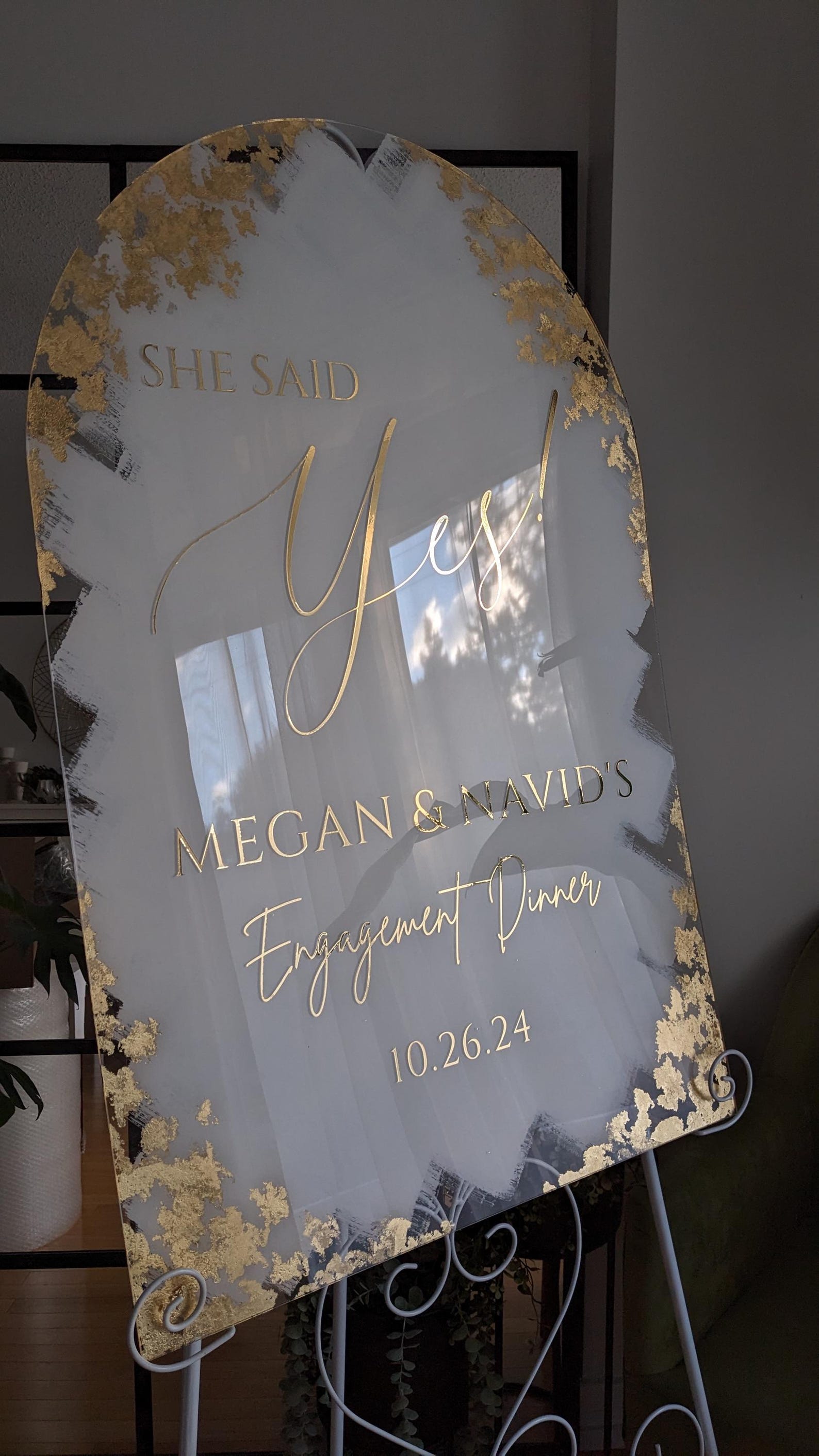 She Said Yes, Engagement Welcome Sign, Acrylic Sign, Bridal Shower Sign ...