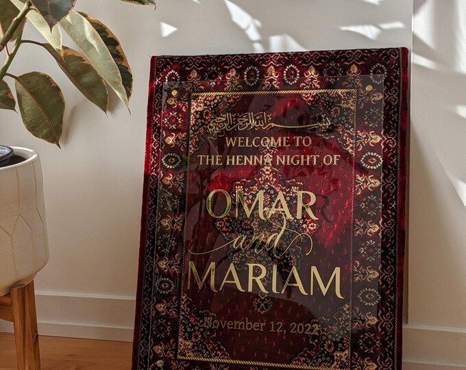 Royal Ruby Carpet, Henna Night Welcome Sign, Welcome to the Henna Night ...