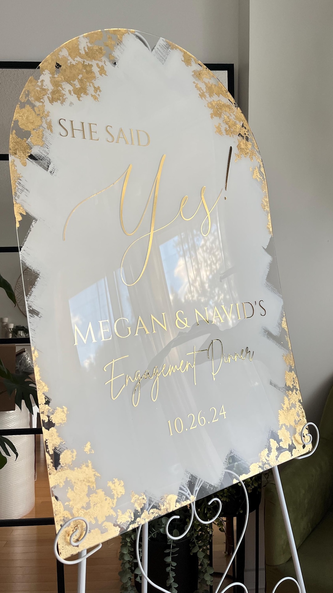 She Said Yes, Engagement Welcome Sign, Acrylic Sign, Bridal Shower Sign ...