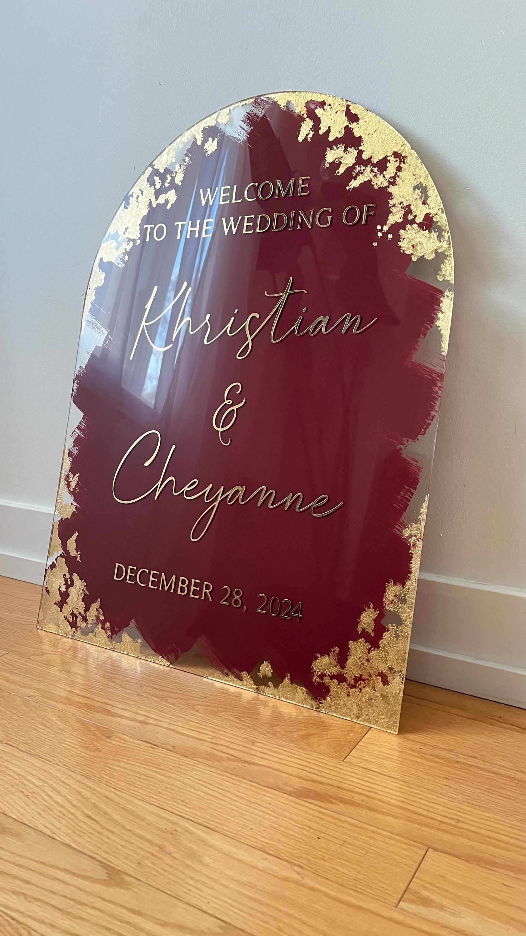 Arch Wedding Sign, Acrylic Wedding Sign, Welcome to Our Wedding Sign ...