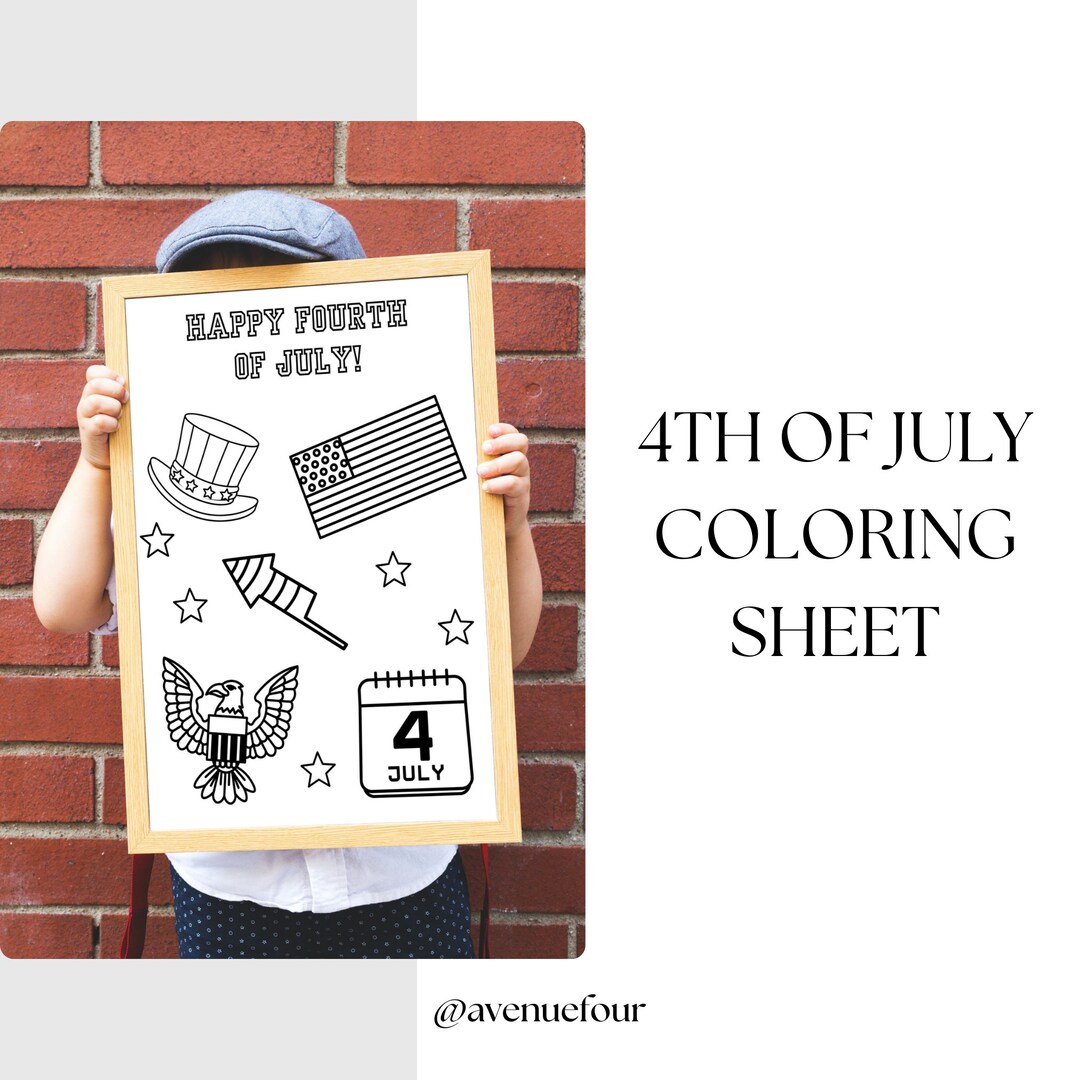 Kids 4th of July Coloring Page, 4th of July Printable, 4th of July ...