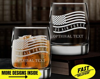Air Force Etched Glass - Etsy