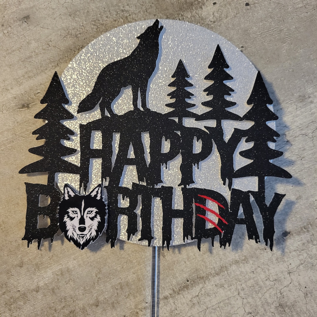 Wolf Themed Cake Topper Wold Themed Birthday Decorations - Etsy
