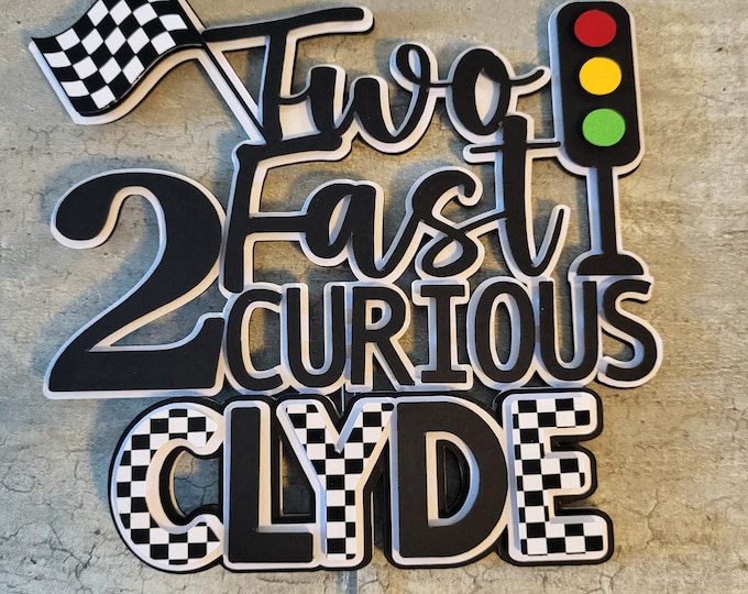 Two Fast 2 Curious Cake Topper, Two Fast Two Curious, Two Fast Themed ...