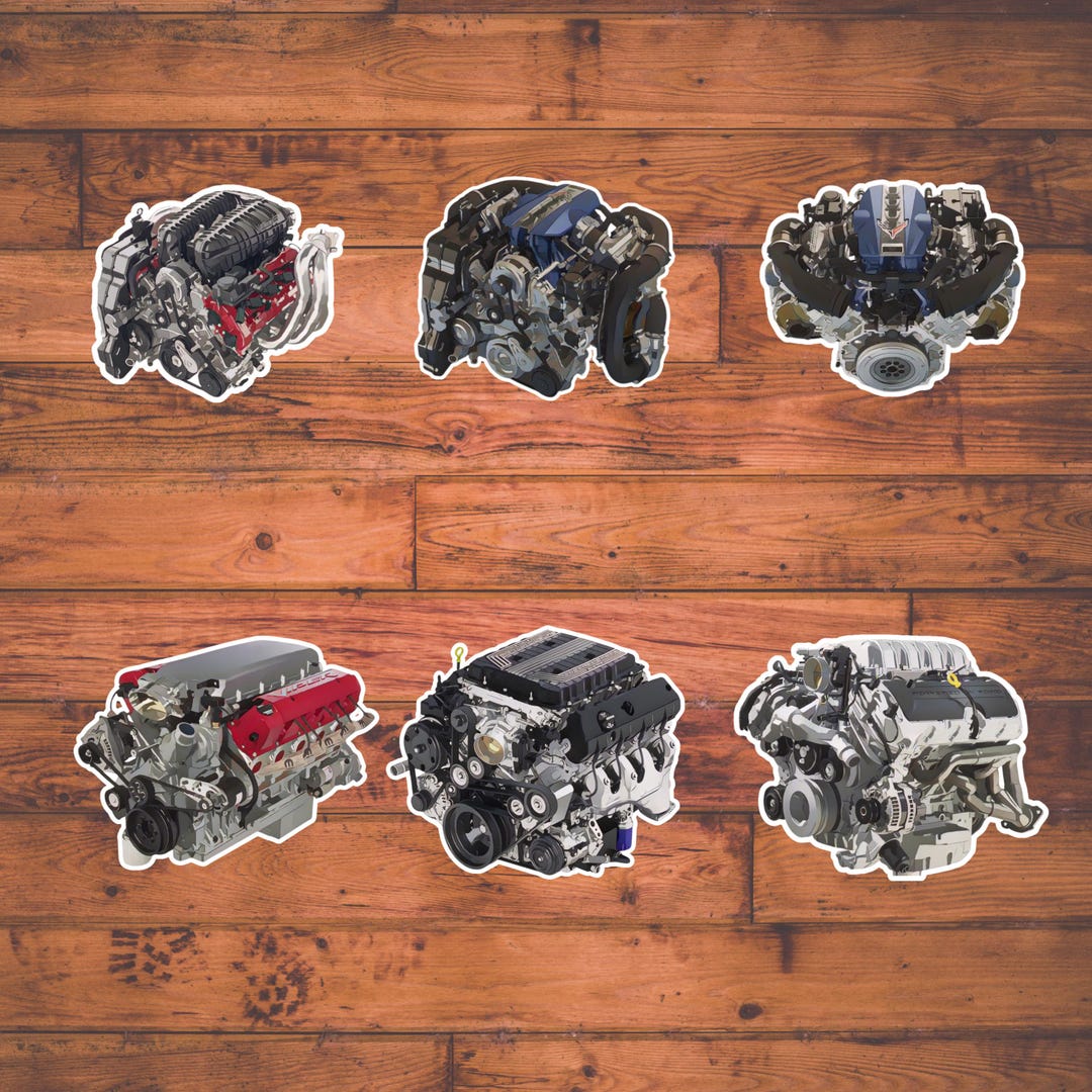 Car Engine Stickers, Modern Muscle Car Stickers. Computer, Water ...